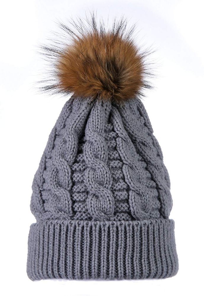 Yacht And Smith Womens Pom Pom Beanie Hat Winter Cable Knit Hat Warm
